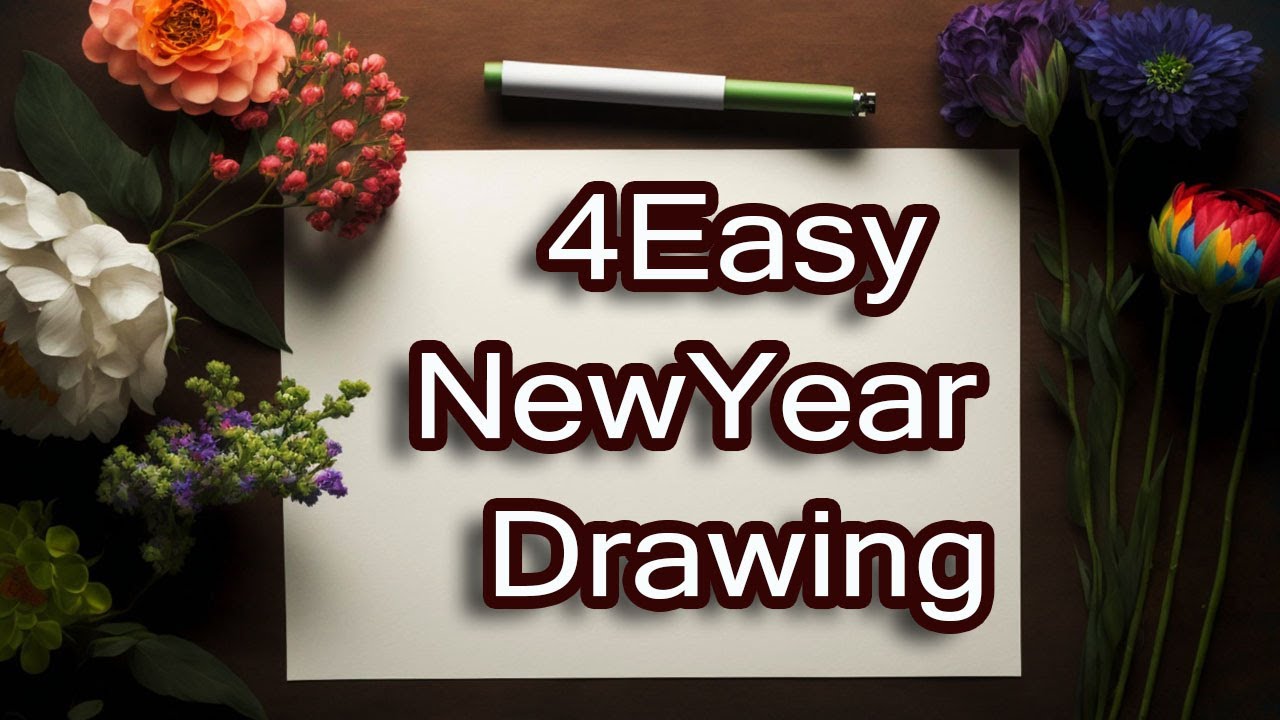 4easy new year drawing | Christmas Special Drawing | Happy New Year ...