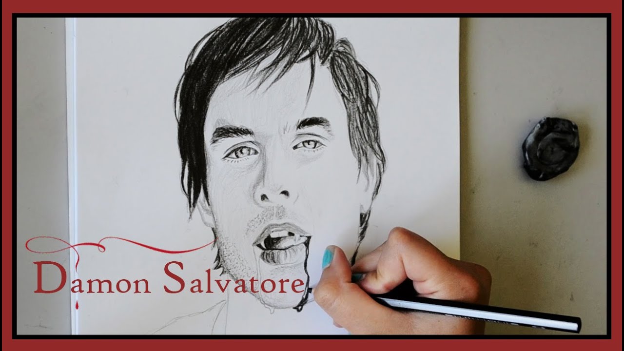 Speed drawing: Damon Salvatore | Ian Somerhalder - YouTube