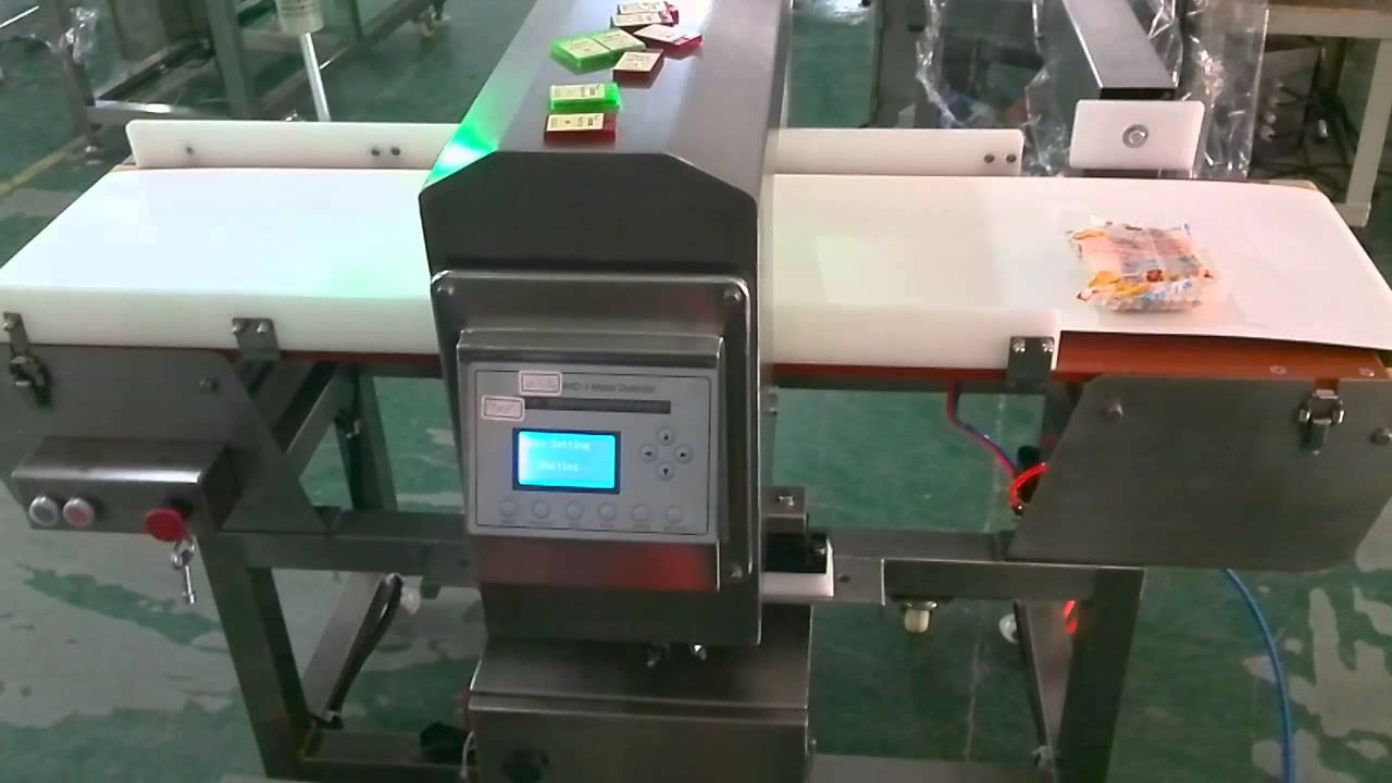 Techik IMD-I-4020 metal detector with push rejector - YouTube