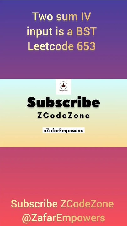 Two sum IV input is a BST leetcode 653 #subscribe @ZafarEmpowers for more such videos #like ...