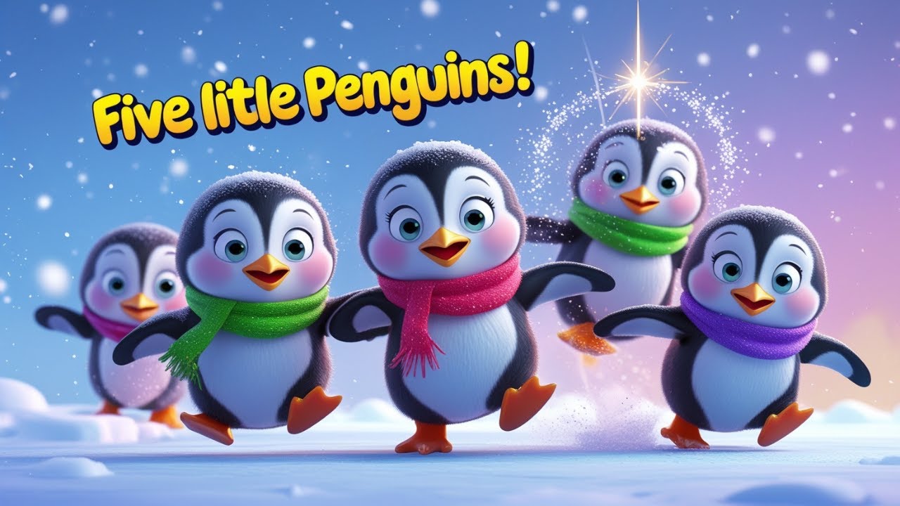 🐧 Five Little Penguins | Winter Counting Song for Kids | Fun Animated ...