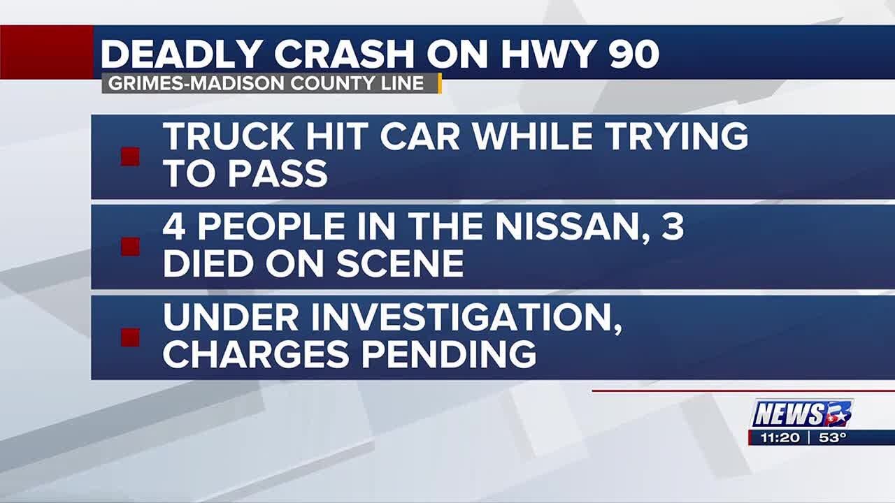 Three killed, two injured in head-on crash near Grimes-Madison County ...