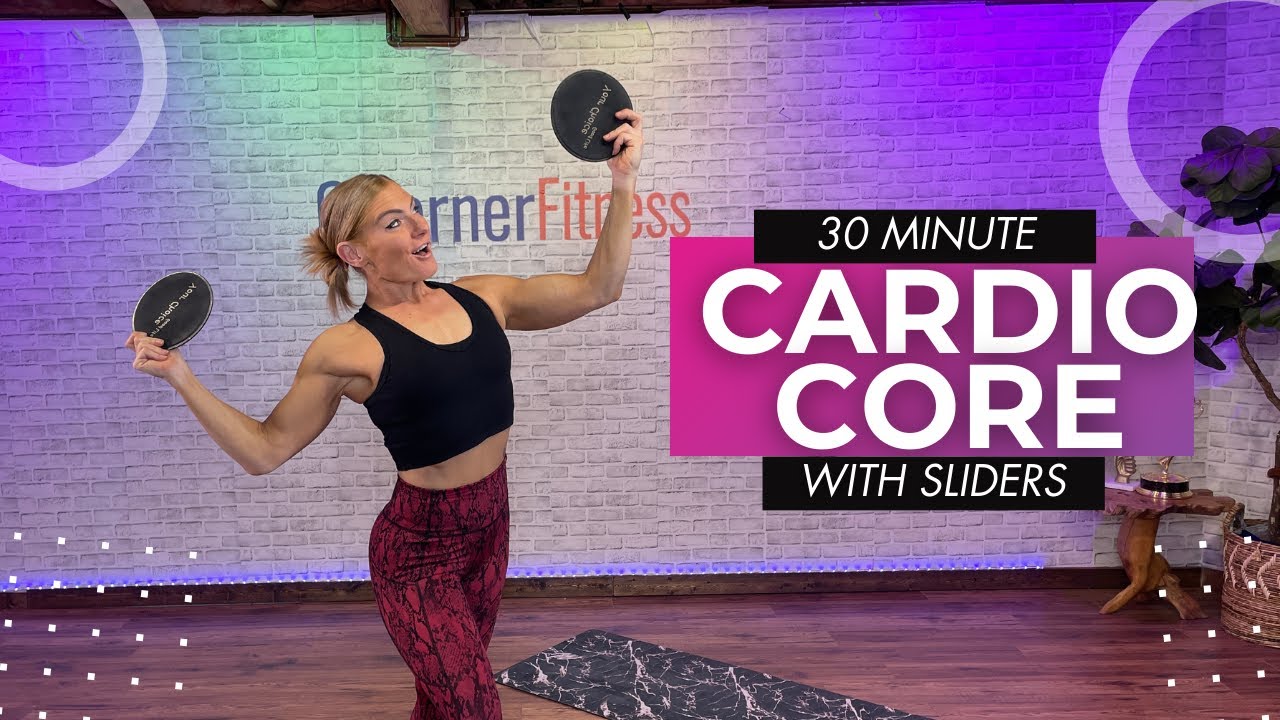 30 minute SUPER SWEATY Cardio Core workout with Sliders - YouTube