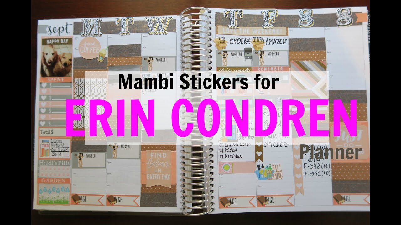 Happy Planner Stickers for Erin Condren Planner - YouTube