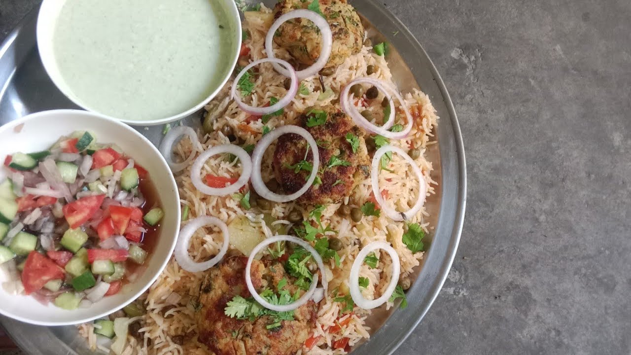 Chholiya rice.mix vegetable rice and tiki kabab by chassi food secret ...