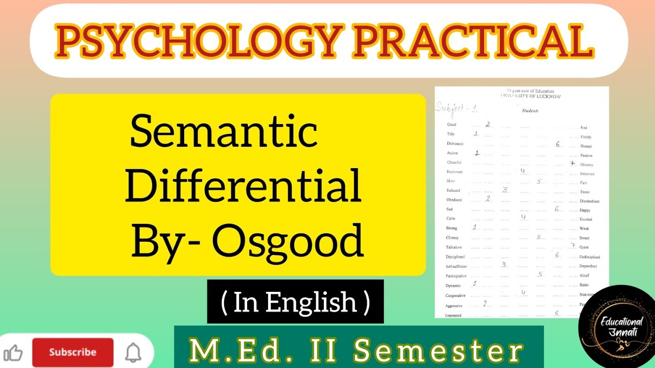 Practical: Semantic Differential in English #practicum #semantics #med @educational_unnati - YouTube