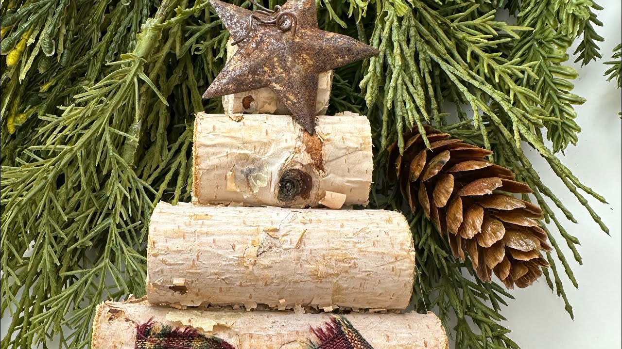 Easy Birch Log Tree Ornament | DIY - YouTube