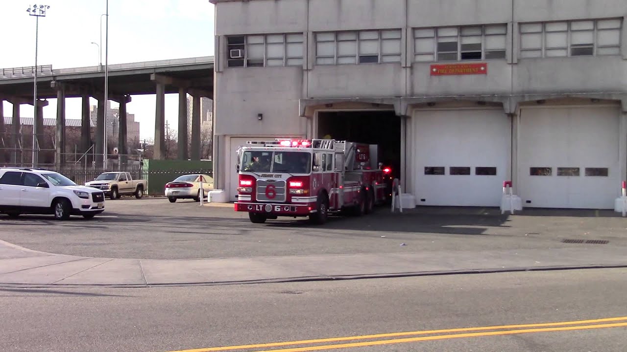 Jersey City Fire Department NEW Ladder Tower 6 Responding 12-31-14 ...