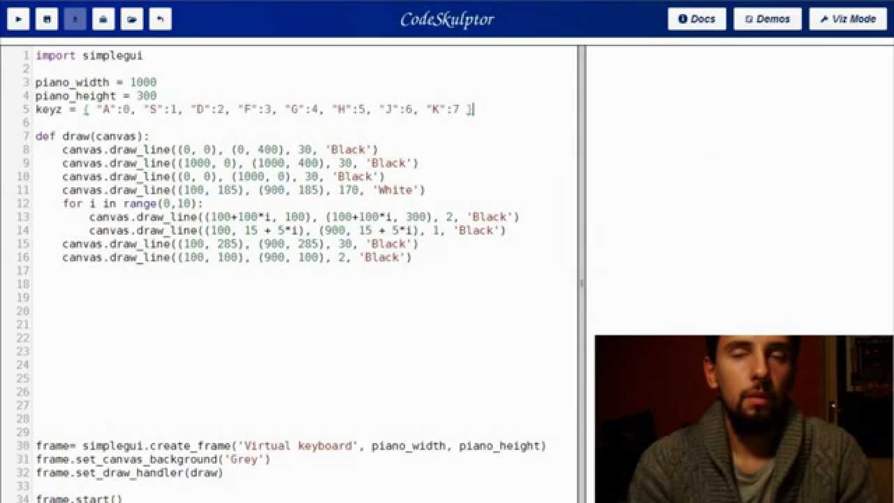 Programing in Python - Virutal Piano - YouTube