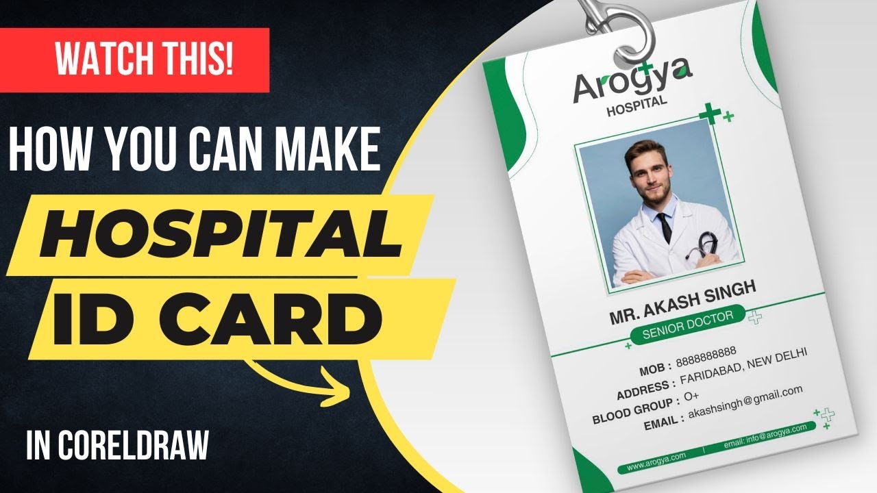 HOSPITAL ID CARD DESIGN | FOR BEGINNERS | WATCH THIS #graphicdesign # ...