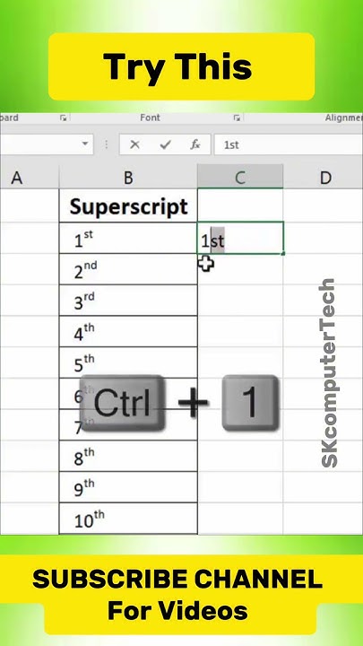 How To Add Superscript Function In MS Excel | MS Excel Tips and Tricks #microsoftoffice # ...