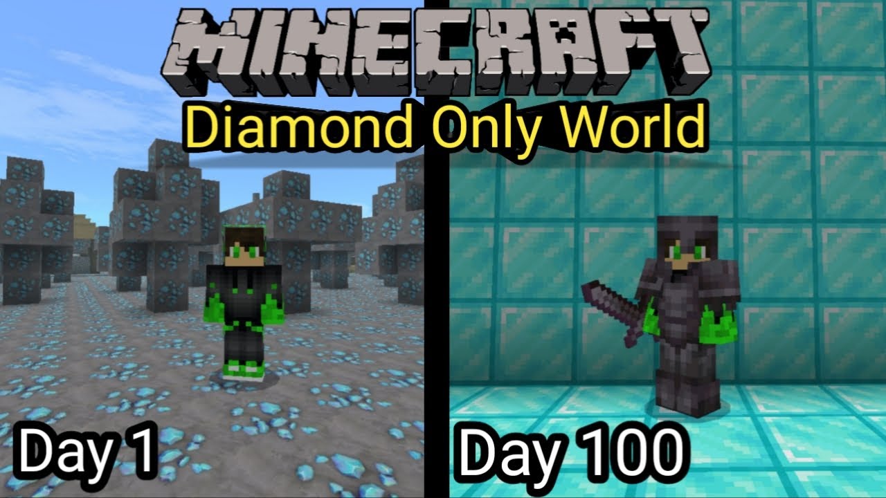 I Survived 100 Days In Diamond Only World In Minecraft (Hindi) - YouTube