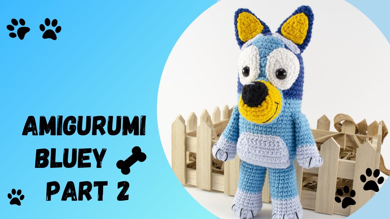 🇺🇸 How to Crochet Blue Amigurumi Puppy/Amigurumi Blue Heeler Dog ...