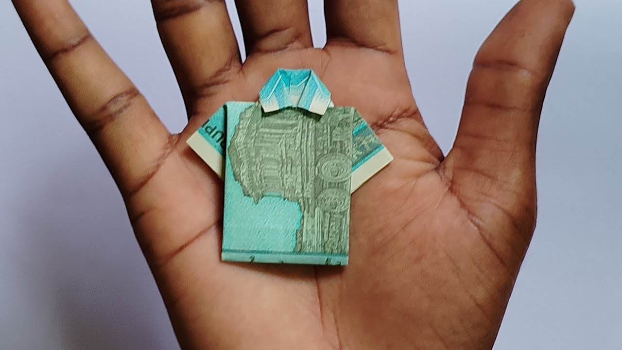 MONEY 💸 Shirt 👔 Origami making EASY craft idea 💡#origami #money #shirt ...