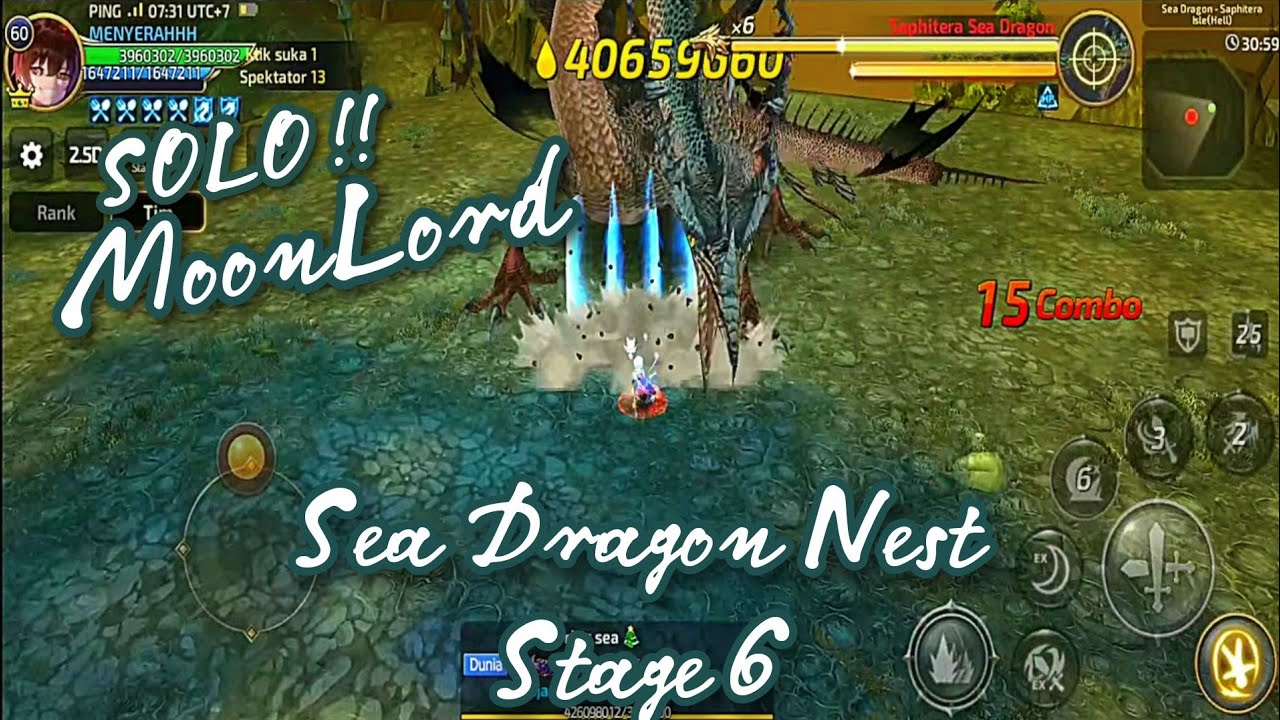 Solo Sea Dragon Nest Stage 6 As MoonLord - Dragon Nest M classic - YouTube
