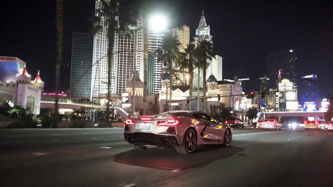 2020 Corvette Stingray Z51 - Las Vegas at Night Running Footage - YouTube