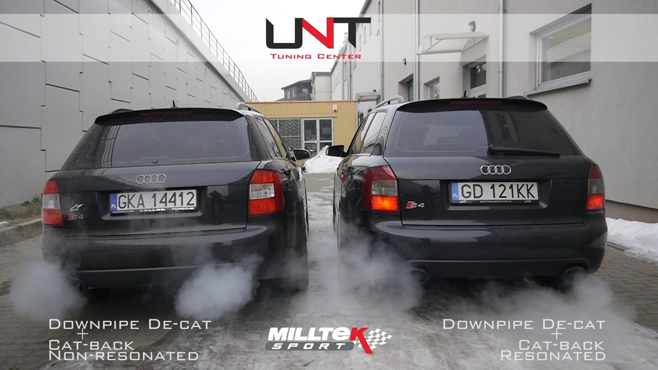 Audi S4 V8 4.2L | Wydech Milltek Sport Exhaust Non-resonated vs ...