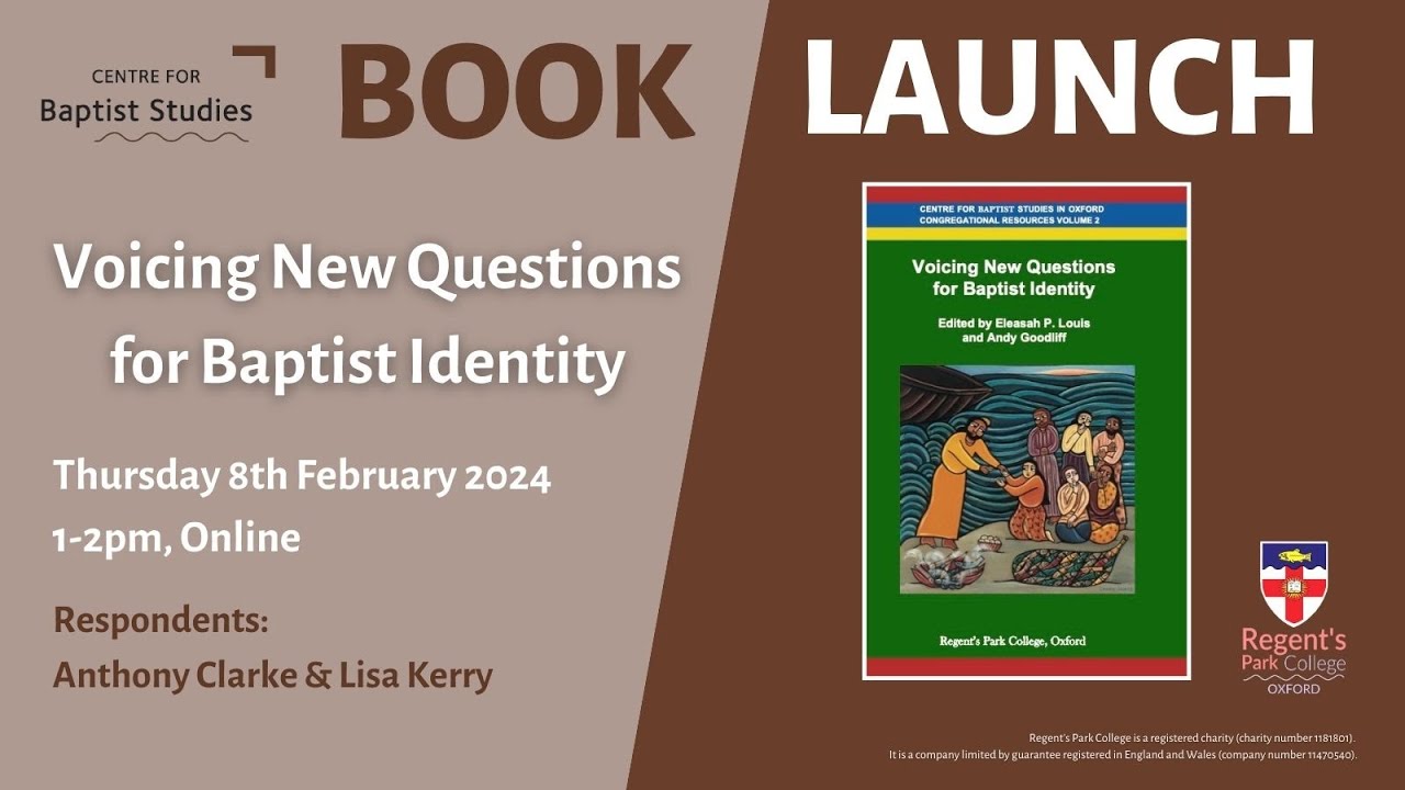 Book Launch 'Voicing New Questions for Baptist Identity' - YouTube