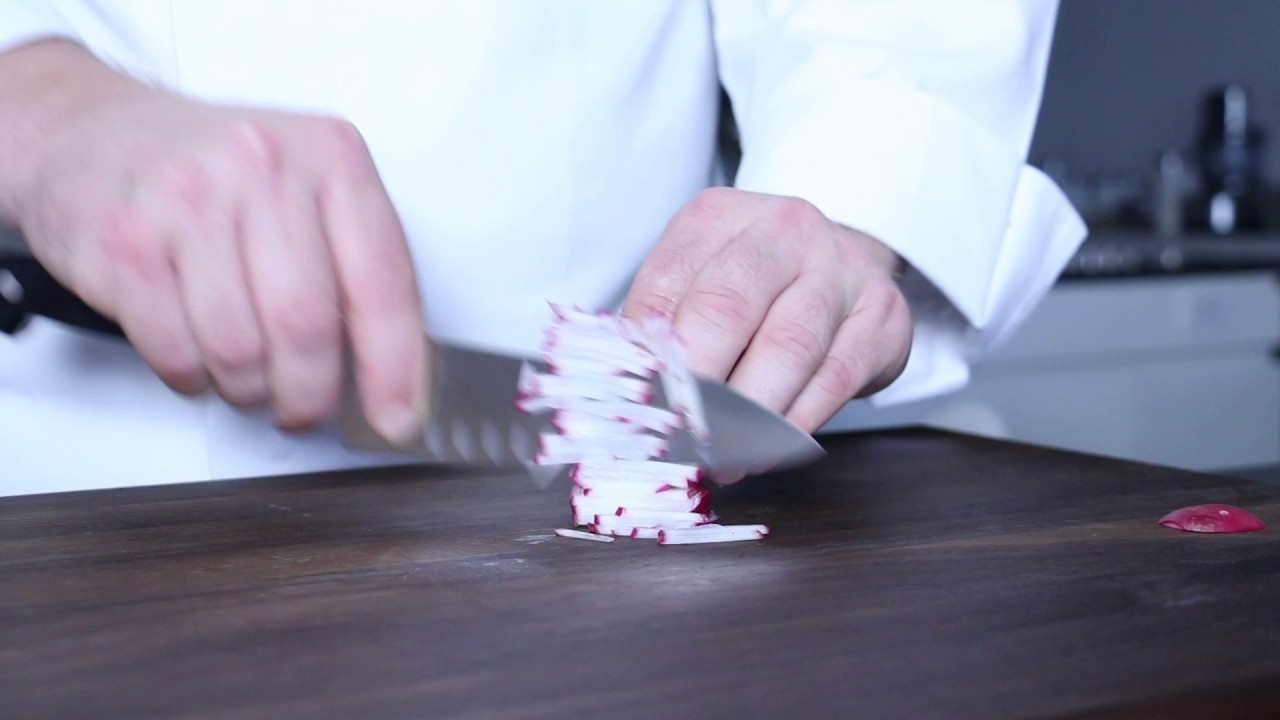 How to Julienne Radishes - YouTube