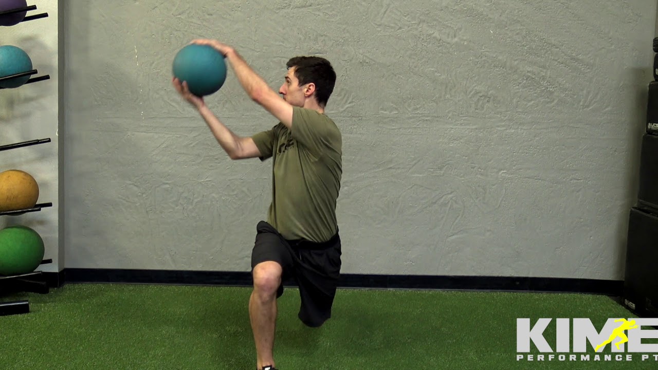 Medball Stationary Split Squat Chops - YouTube