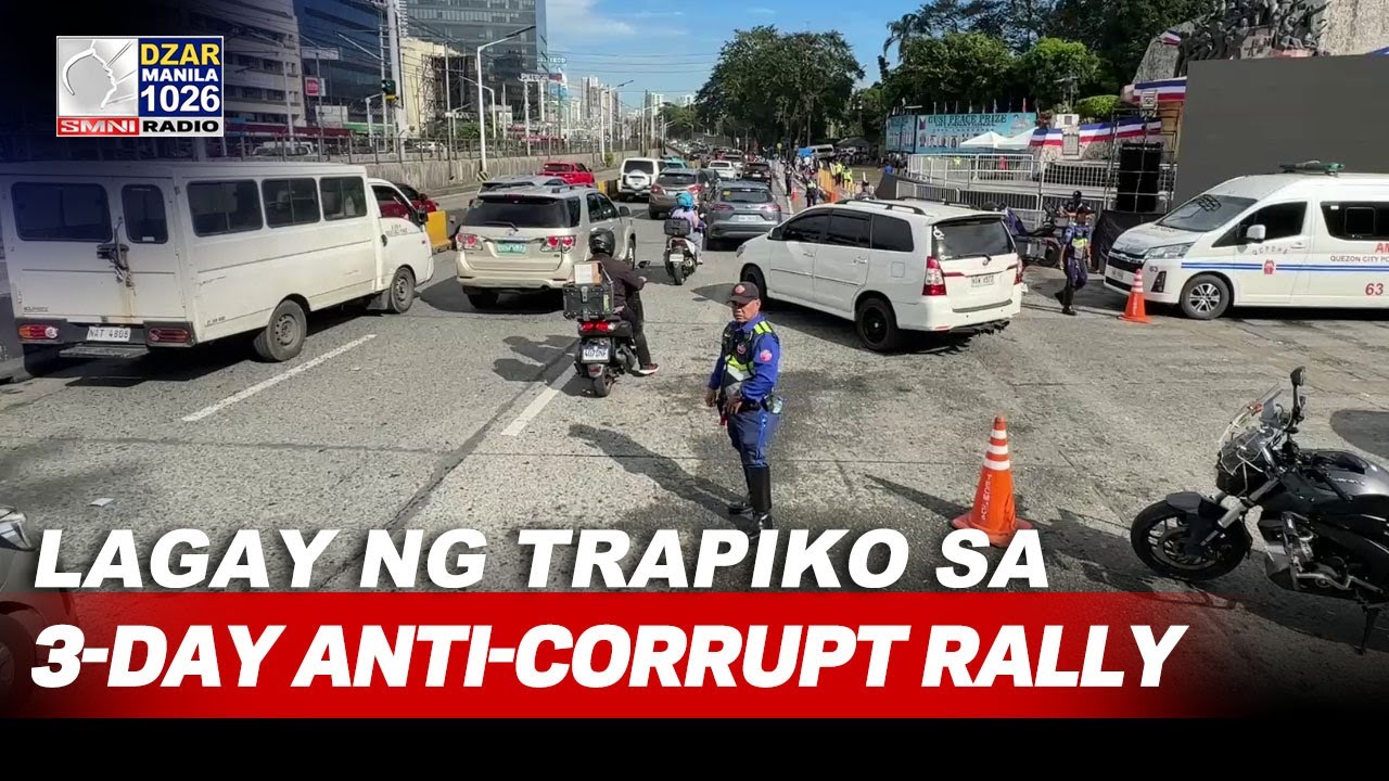 Trapiko, bumibigat dahil sa mga motoristang nakikiusyoso sa rally ...