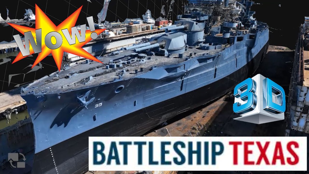 USS Texas Battleship 3D Model Virtual Fly Around Created with 3DF ...