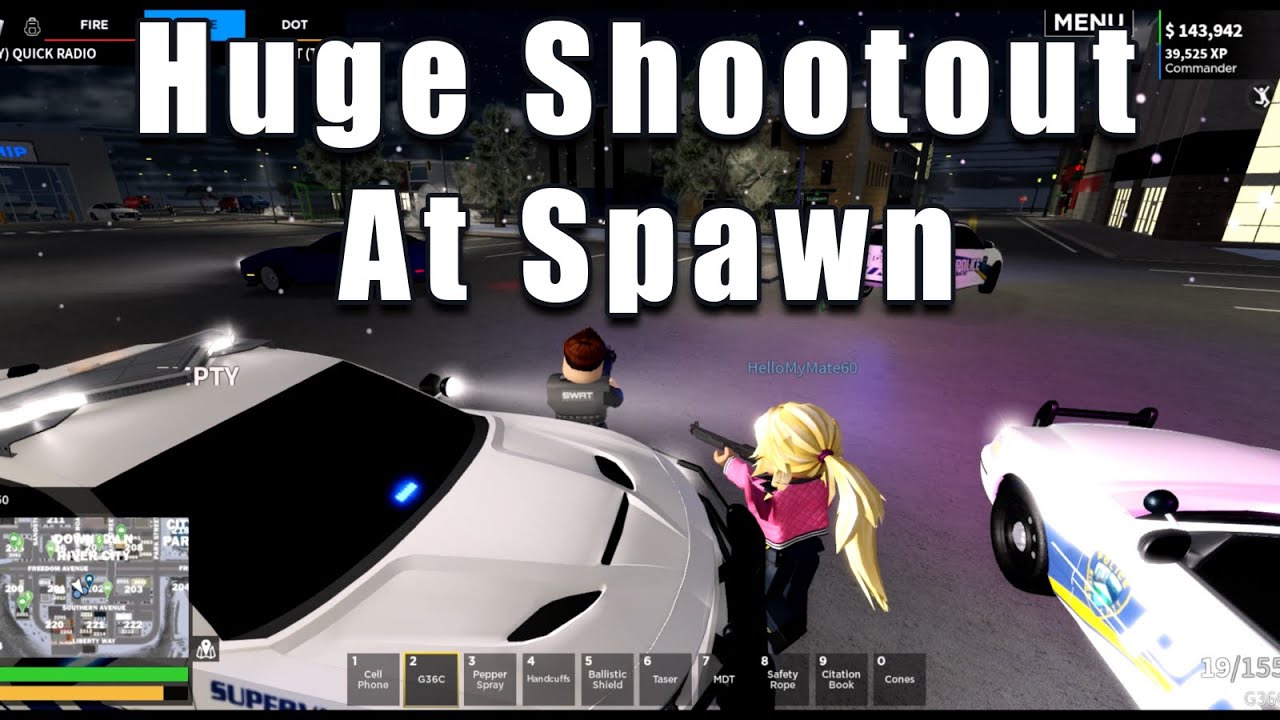 CIV SPAWN CHAOS! Huge Shootout with Police! Liberty County. (ERLC ...