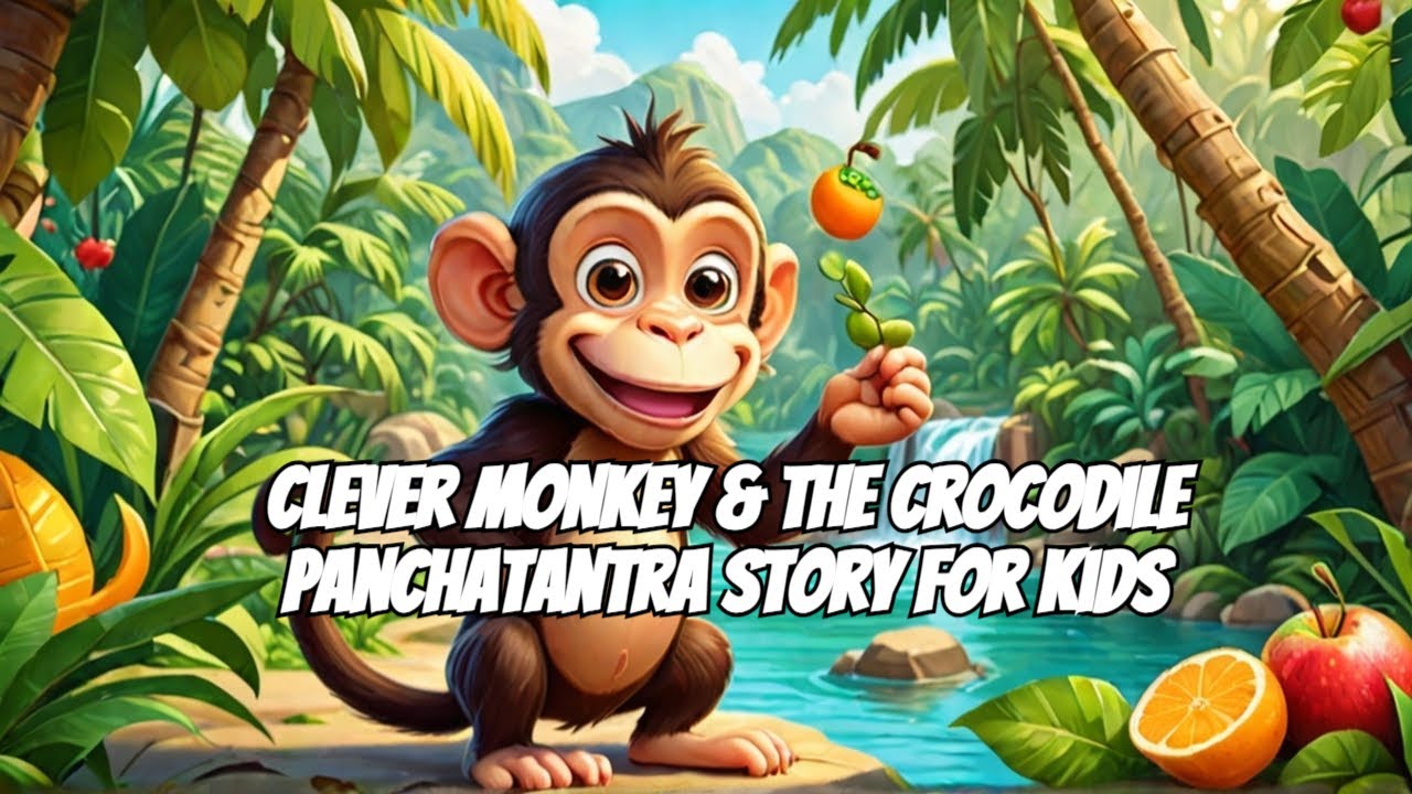 The Clever Monkey and the Crocodile | Panchatantra Story for Kids | Fun ...