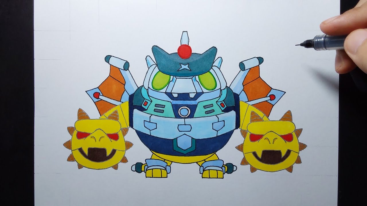 how to draw mecha tick ghidorah brawl stars - YouTube