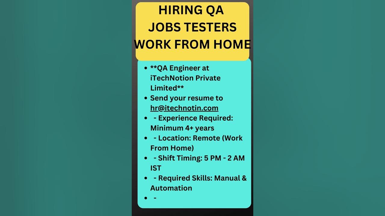 Testing Jobs Remote Jobs Qa Jobs Testingjobs Youtube