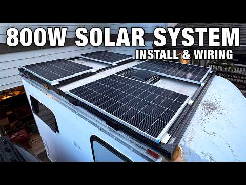 I INSTALLED 800W Of Solar On My Box Van (Complete Renogy Mounting + Wiring)