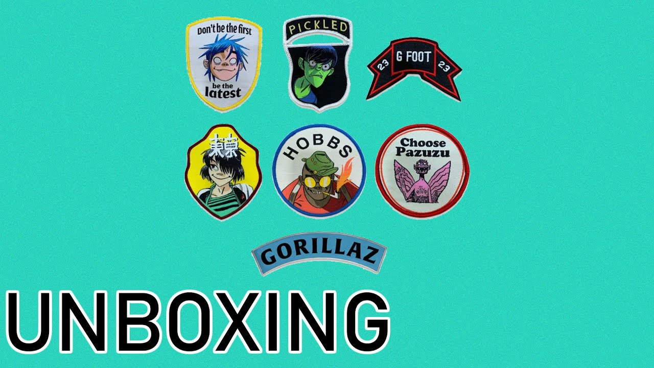 Gorillaz 7 Woven Patch Set Unboxing - YouTube