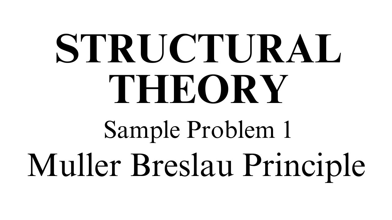 Structural Theory - Sample Problem 1 (Muller Breslau Principle) - YouTube