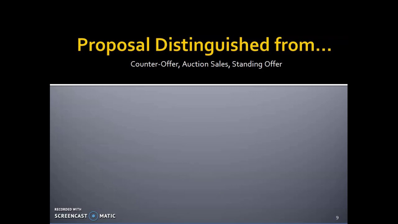 Topic 4.2 - Difference between Proposal (Offer), Counter Offer, Auction ...