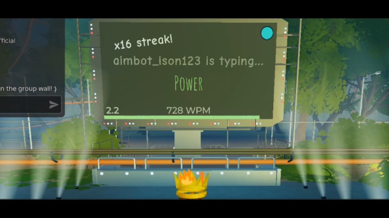 Roblox Spelling Bee 728 WPM on "Power". - YouTube