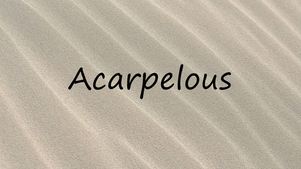 How to Pronounce Acarpelous? - YouTube