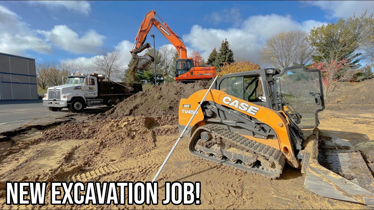 Excavating & Building A Parking Lot - YouTube