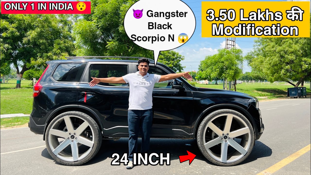 😱👿 Gangster Black Scorpio N || Scorpio N Full Modified with 24 Inch ...