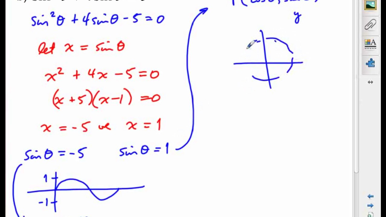 MHF4U - Trig Identities & Equations - Quadratic Trig Equations - YouTube