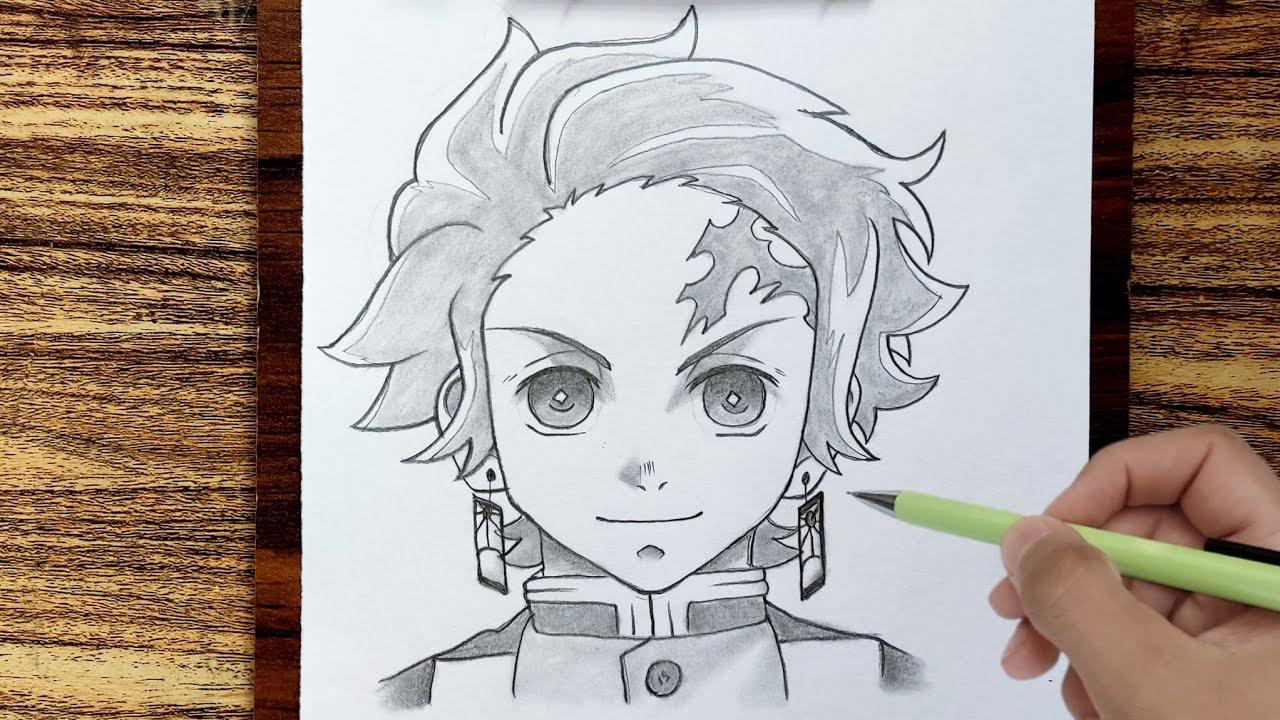 How to draw Tanjiro Kamado step by step | easy anime drawing ( Demon ...