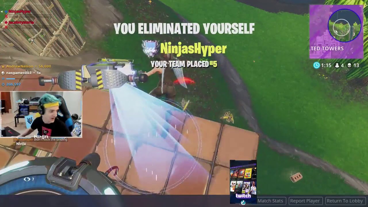 Ninja shows us how to lose a 21 win streak game - YouTube