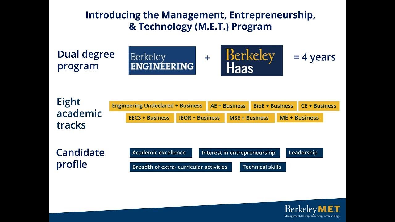 Berkeley M.E.T. Freshman Admissions Webinar - Fall 2023 - YouTube