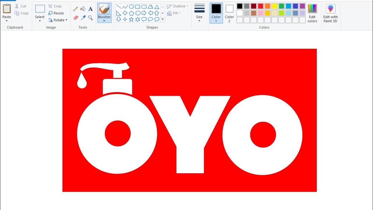 How to draw OYO Logo in Computer using Ms Paint | Logo making on ...