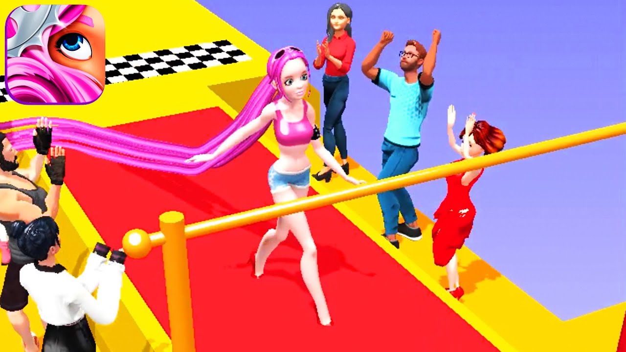 HAIR RUSH game BEST FUN SCORE 🌈👩🏻‍🦰💇‍♀️ Gameplay All Levels Walkthrough ...
