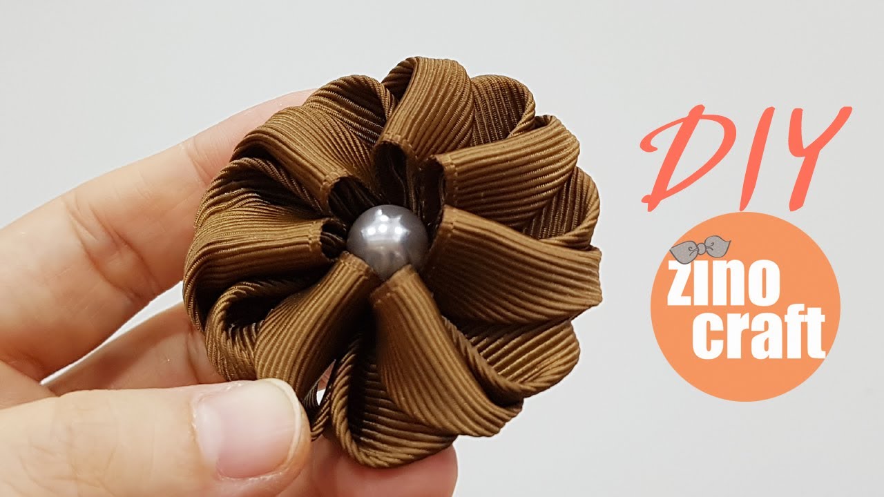How to make ribbon flower/Ribbon easy making Tutorial/Ribbon flower ...