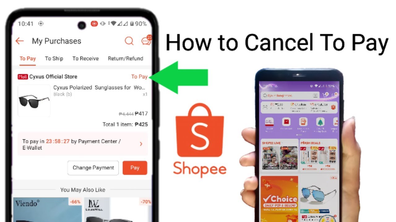 how to cancel To Pay in shopee || How to cancel pending payment in the ...