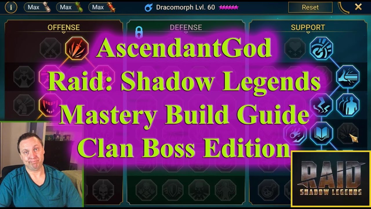 Raid Shadow Legends - Masteries Build Guide - Clan Boss Edition - YouTube