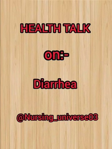 Health talk on diarrhea #Healtheducation #Health talk #casepresentation ...