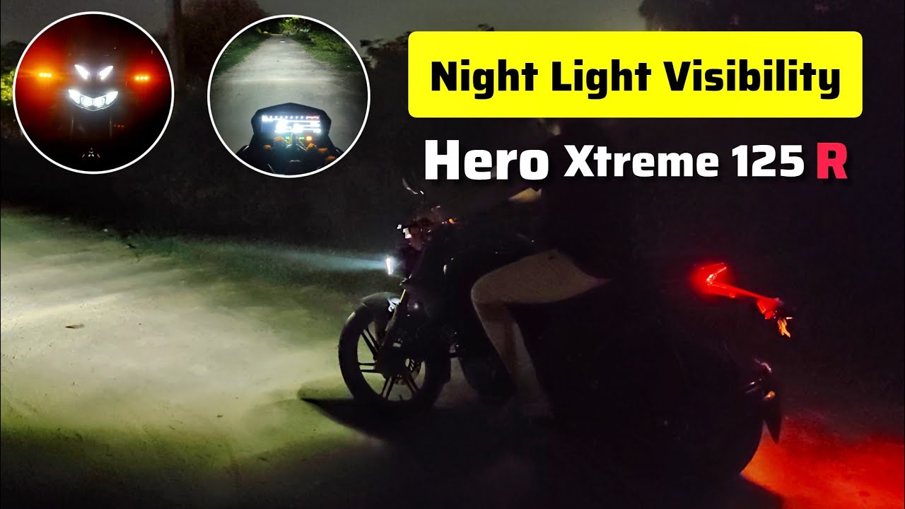 Hero Xtreme 125R All Led Lights Night Visibillity Test || Rock On Road ...
