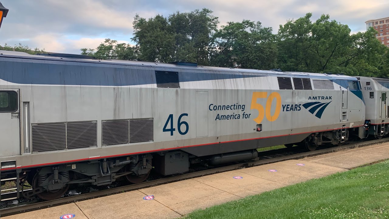Amtrak Trains in Alexandria, Virginia with 50th Anniversary Unit #46 ...